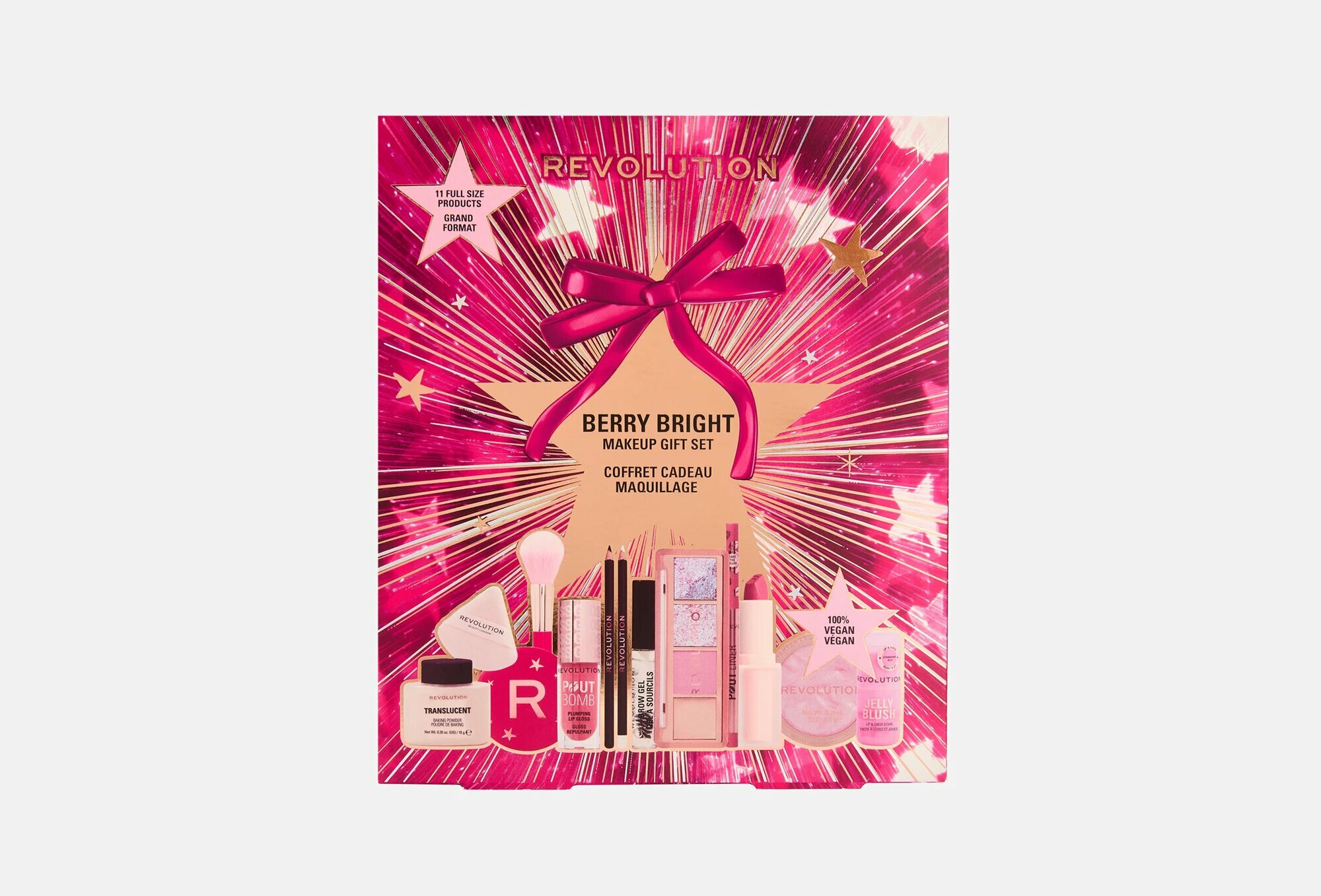MakeUp Revolution Berry bright Подарочный набор для макияжа лица 13шт