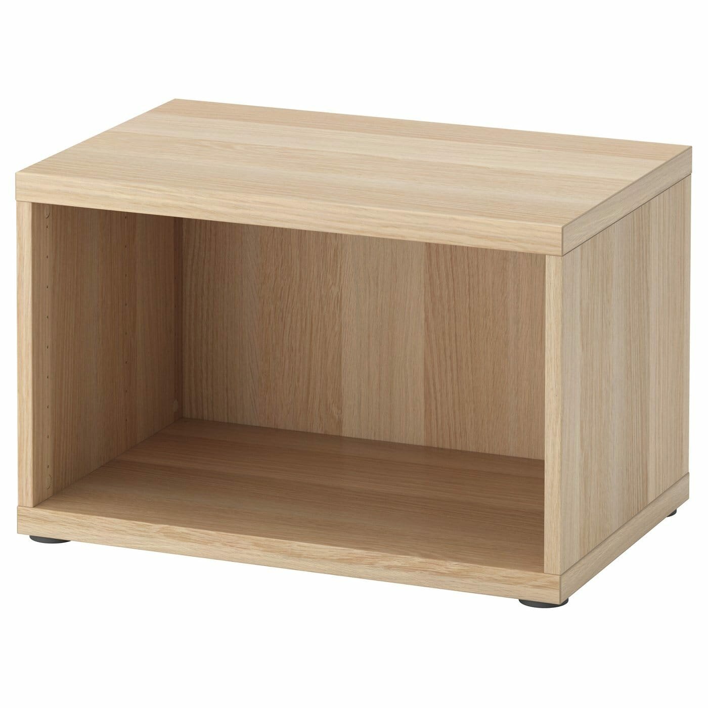 Полка IKEA BEST , имитация дуба выбеленного морилкой, 60x40x38 см 502.473.77
