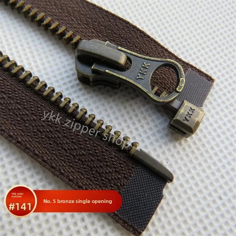 Металлическая молния YKK бронзового цвета 20-120 см