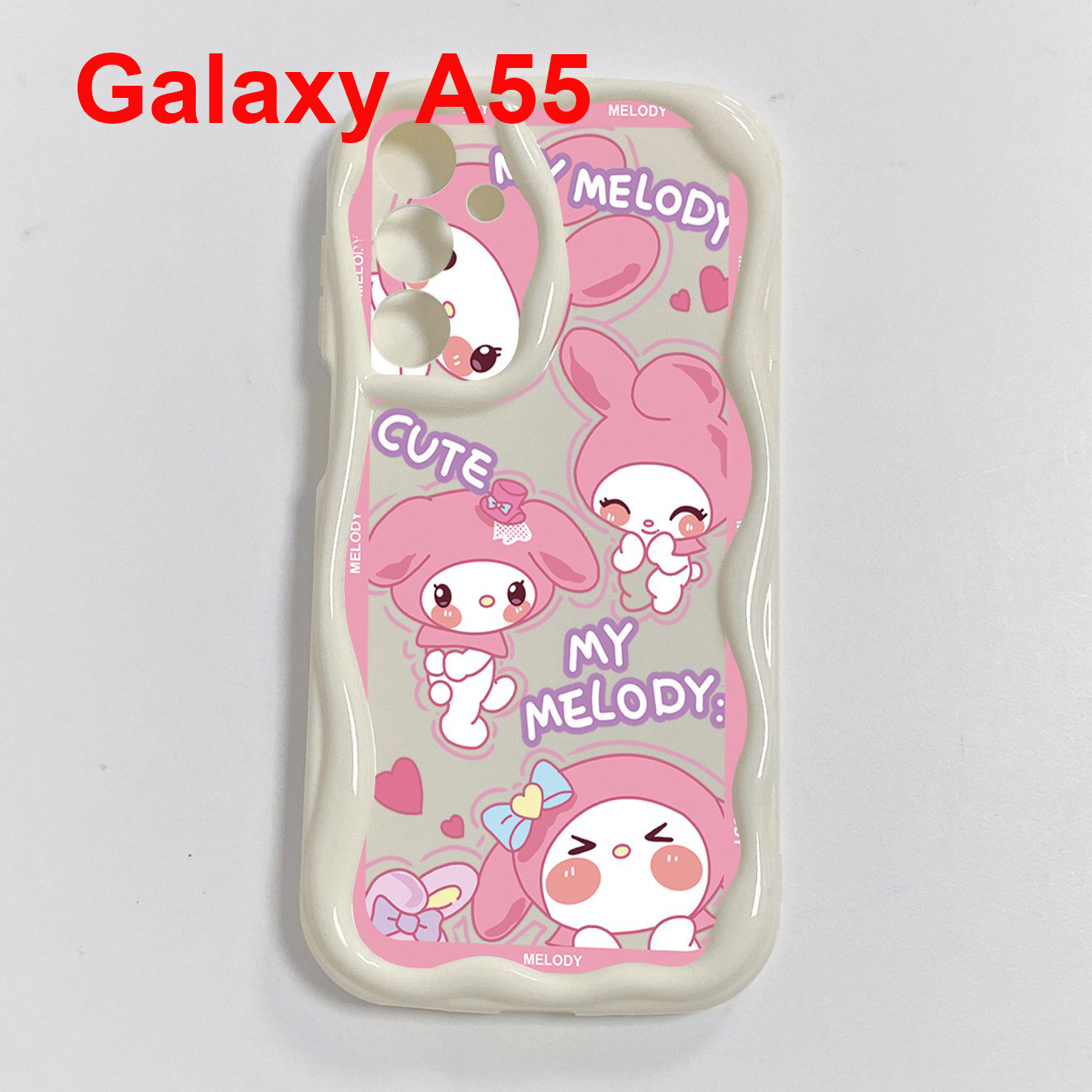 Чехол для Galaxy A55 5G неправильной формы с принтом Куроми и Мелоди. Мягкий чехол для телефона.