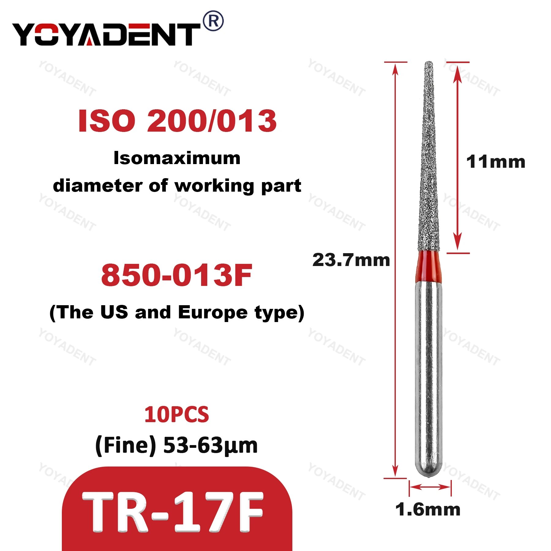 Алмазные боры YOYADENT TR-17F 1.6 мм