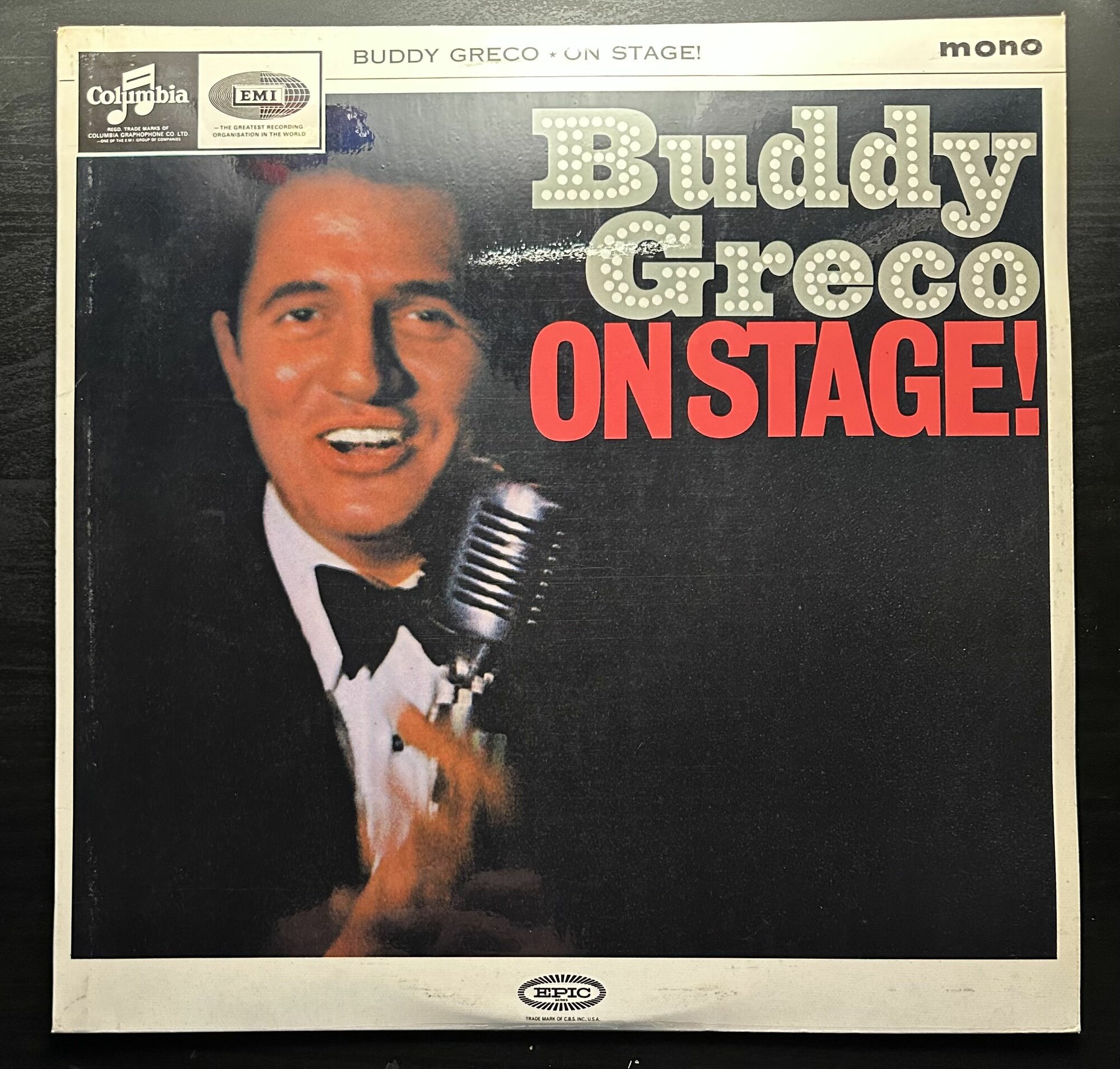 Виниловая пластинка Buddy Greco On Stage (Англия 1964г.)