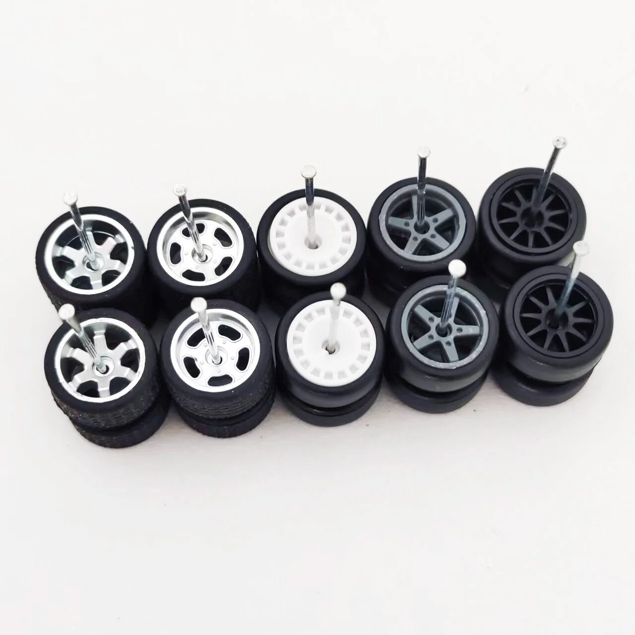 Колеса и шины 1/64 для моделей автомобилей 5 комплектов Черный, mix set A