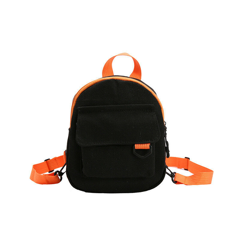 Canvas mini рюкзак для женщин с прочной строчкой для повседневного использования black