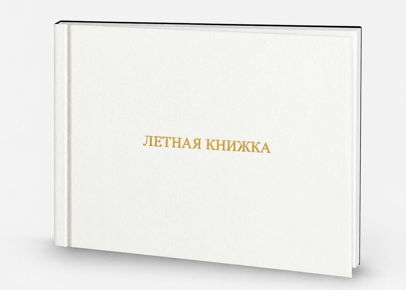 Летная книжка бортового специалиста, белый бумвинил, горизонтальная
