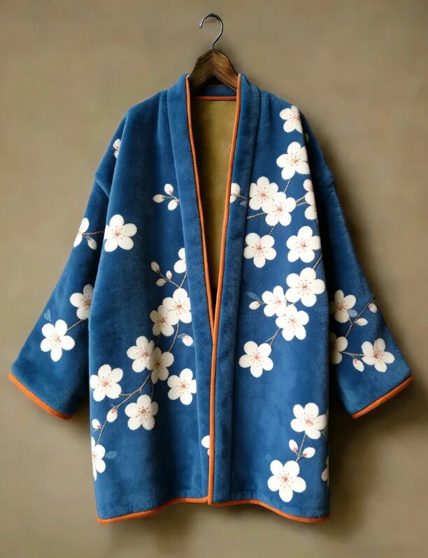 Фланелевый халат XXXL, kimono 5, стиль Харадзюку