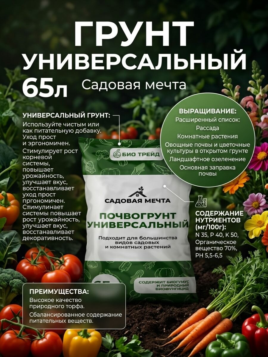 Грунт универсальный 65л Садовая мечта