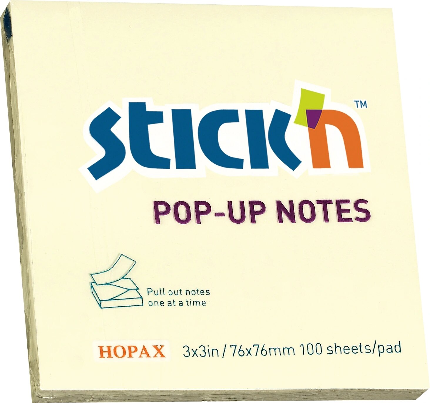 Блок самоклеящийся бумажный Stick`n 21395 76мм 100лист. 70г/м2 пастель желтый Z сложение