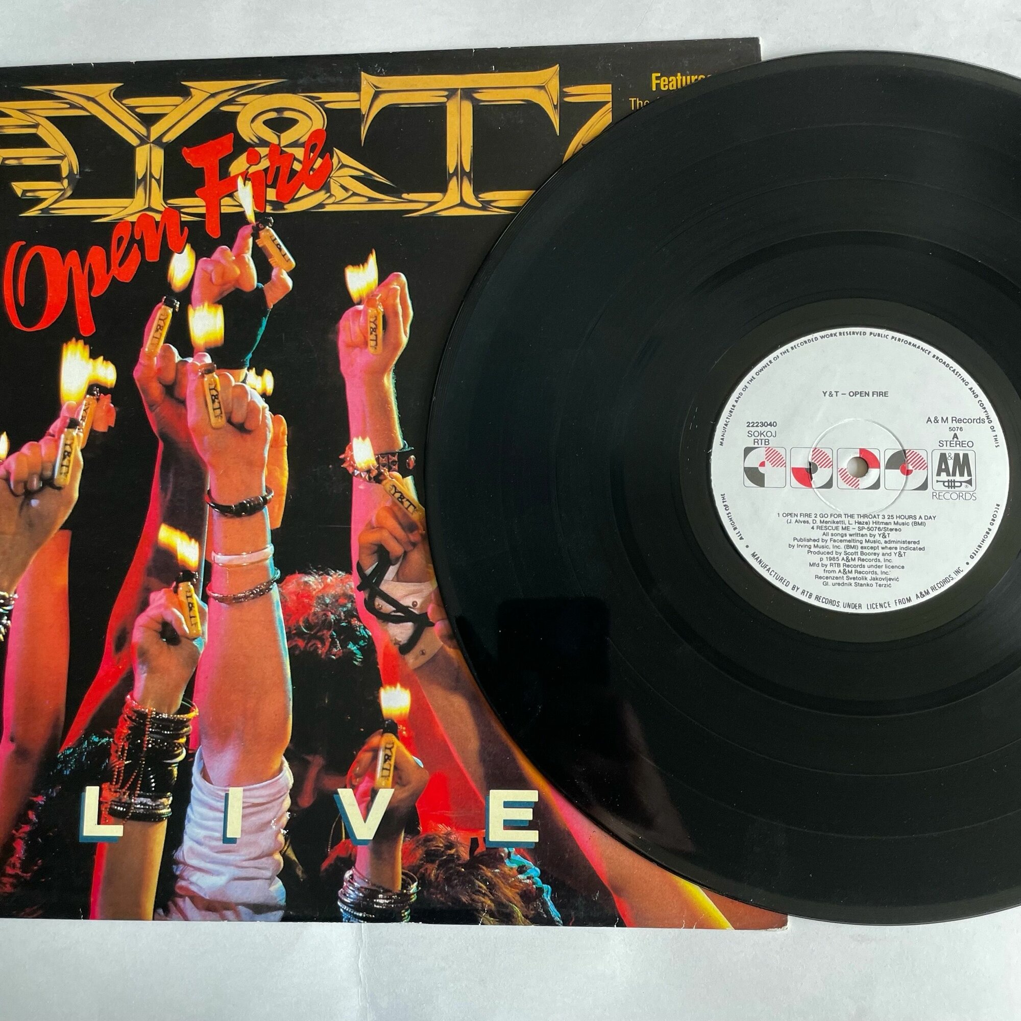 Винтажная виниловая пластинка LP Y and T, Yesterday and Today, Open Fire (Югославия 1985)