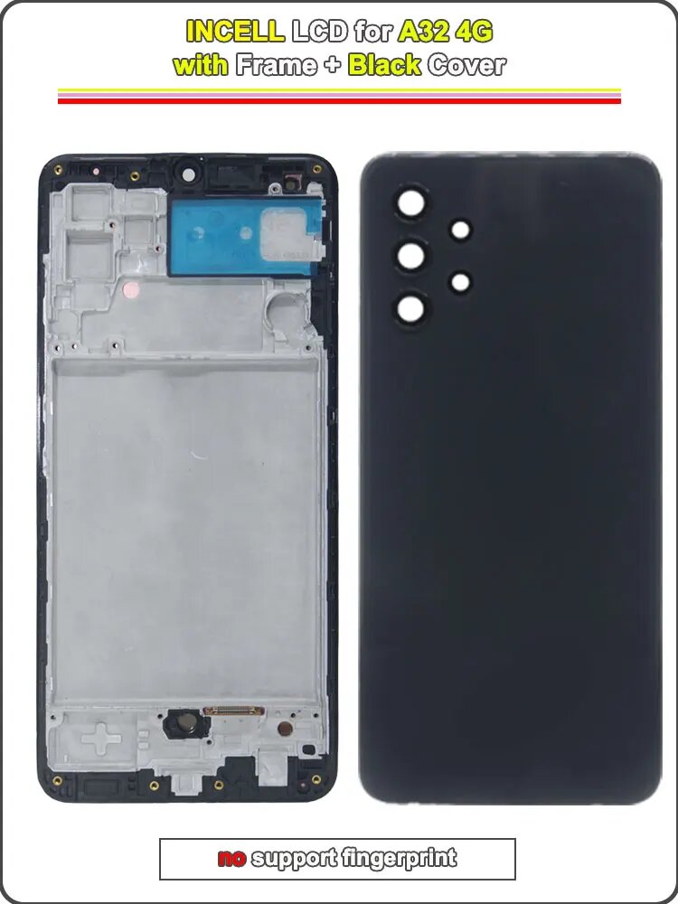 ЖК-дисплей Super AMOLED для Samsung Galaxy A32 4G, сенсорный экран, дигитайзер INCELL F Black Cover
