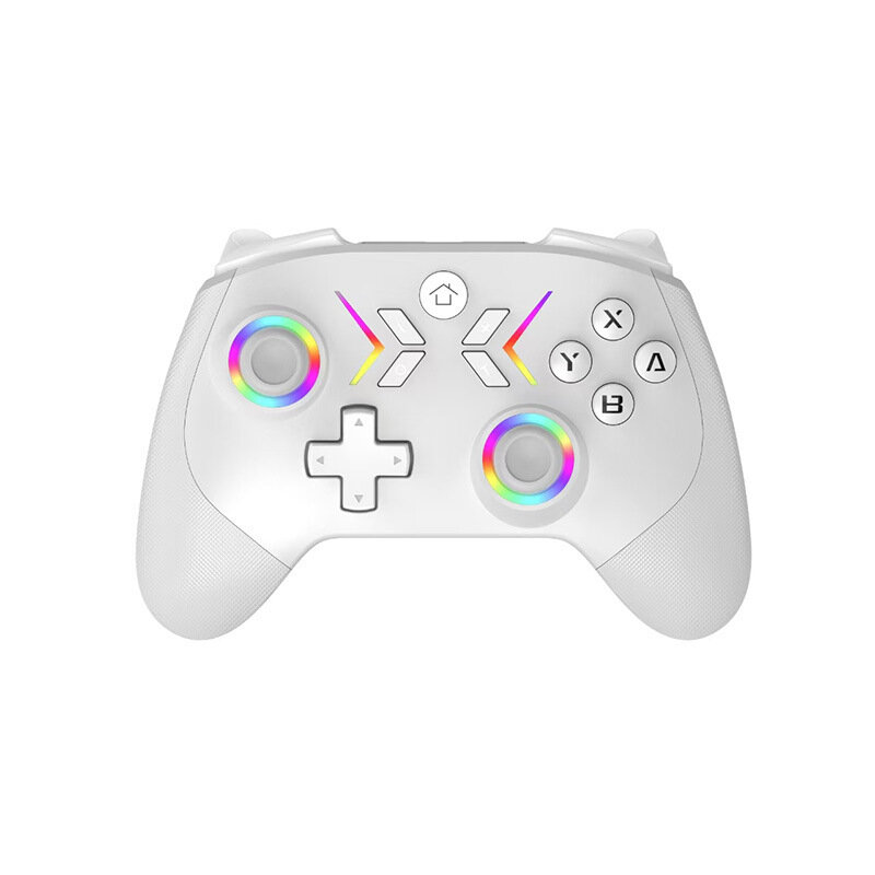 Беспроводной контроллер для Nintendo Switch с 6-осевым датчиком, подсветкой RGB и поддержкой макрокоманд, цвет белый