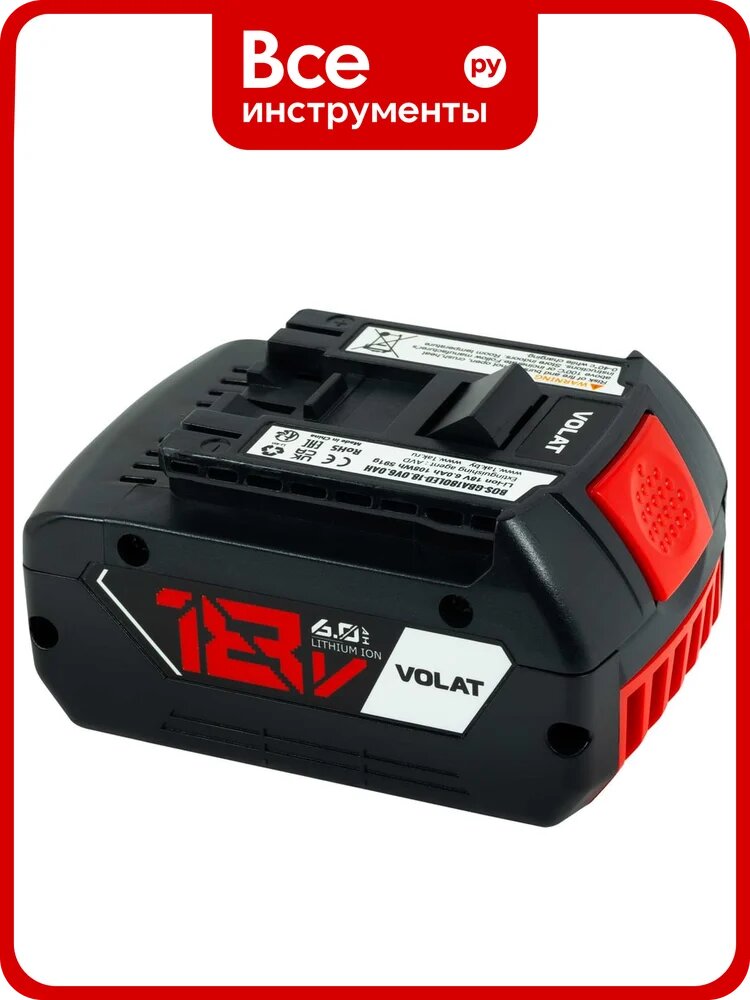 Аккумуляторная батарея VOLAT 18.0V 6.0AH, Li-ion, BOS-GBA180 VT-BOS-GBA180-18.0V6.0AH