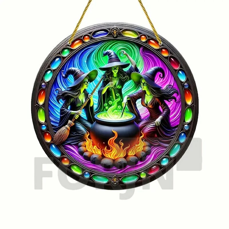 Акриловая подвесная вывеска Magical Hat Witch Suncatcher
