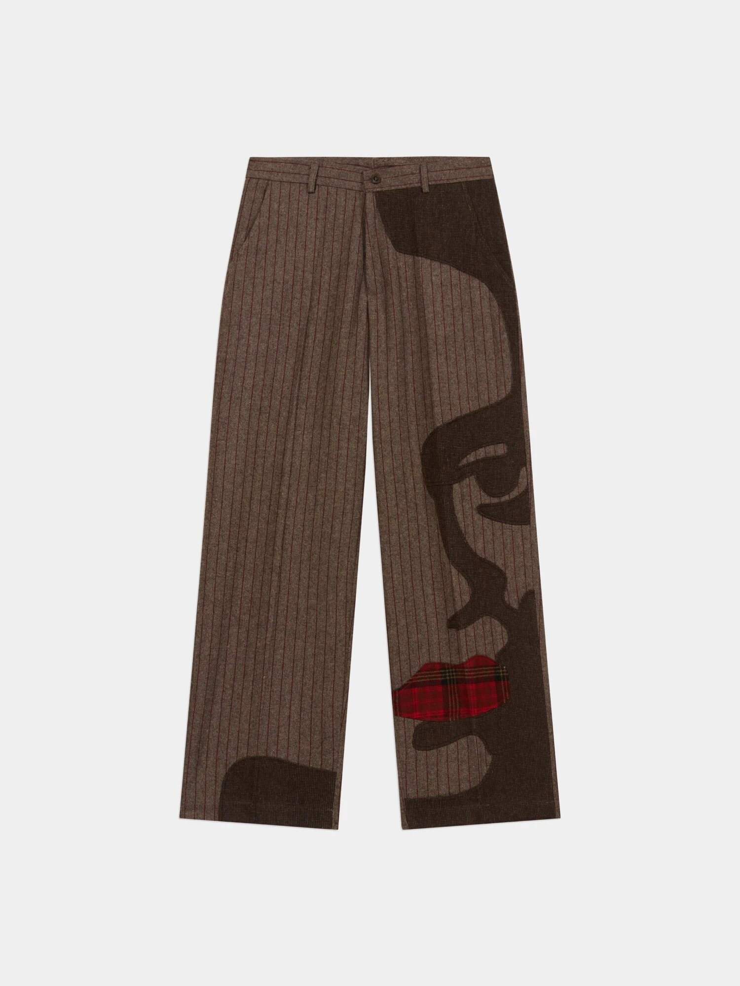 Брюки трубы Patchwork Face Suit Bottom