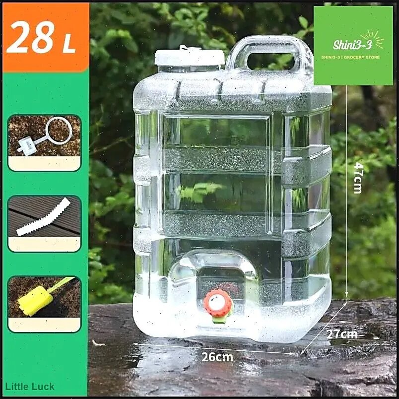 Канистра для воды с краном 28 л, поликарбонат, белый, 26x27x47 см