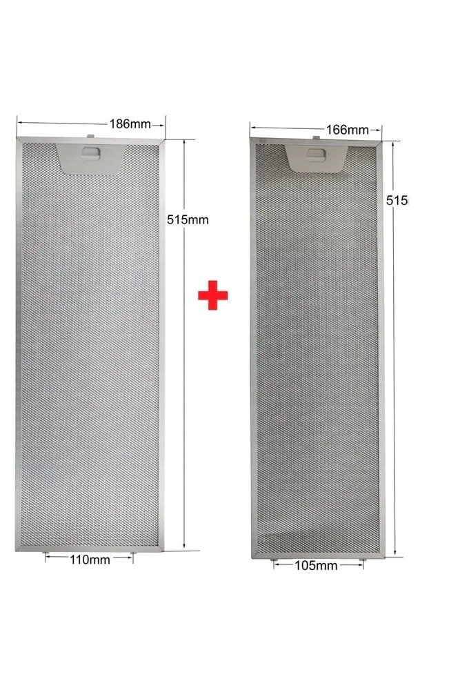1 комплект. 186x515 x 166x515 мм. Выхлопной фильтр, совместимый с Bosch 00660222 - 00660223, Масляный фильтр для вытяжного вентилятора, 18,6x51,5 - 16,6x51,5 CM.