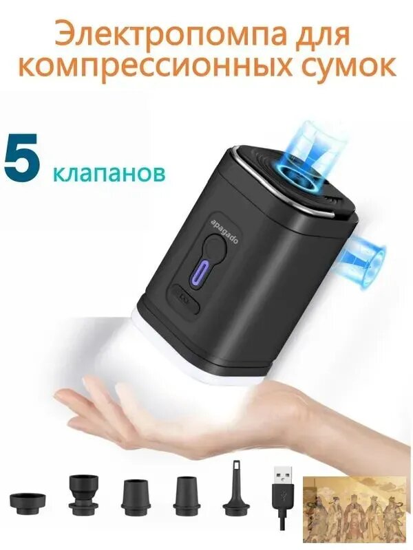 Портативный вакуумный насос для компрессионных сумок для одежды, одеял