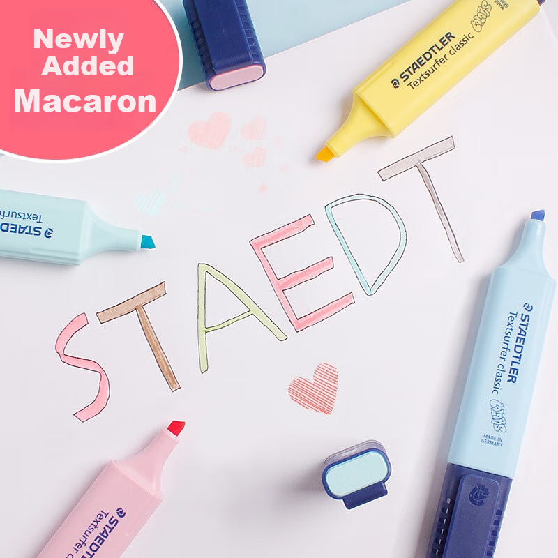 STAEDTLER 1+5 мм маркеры для школьных экзаменов офисного выделения детских отчетов и рисунков Цвет：Макарон-светло-желтый