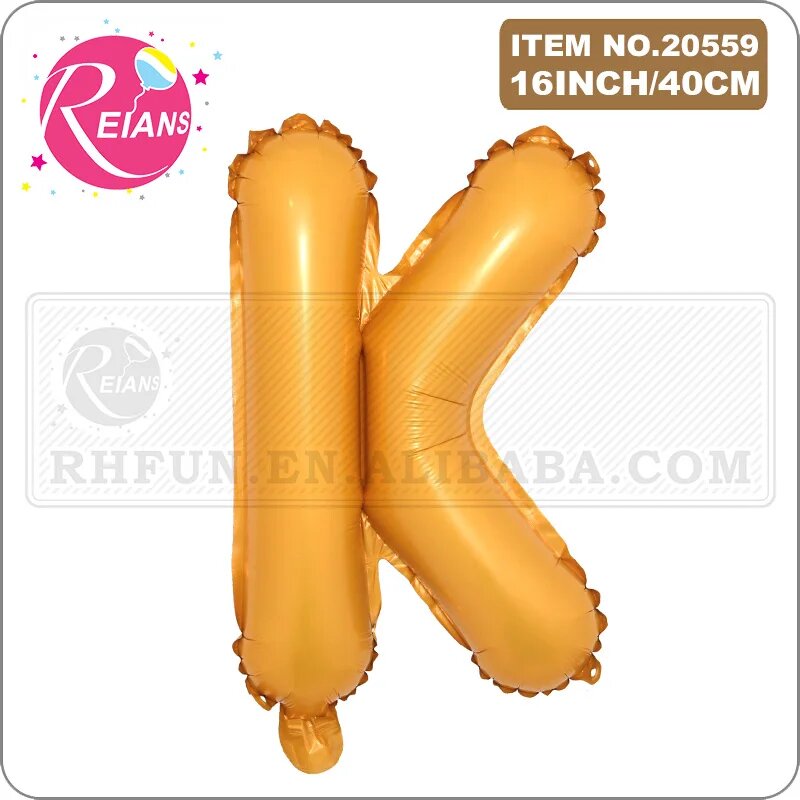 Фольгированные буквы для праздника 16 дюймов Желтый, 20559 16 IN Orange K