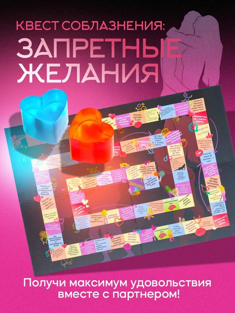 Настольная игра для взрослых "Квест соблазнения: запретные желания"