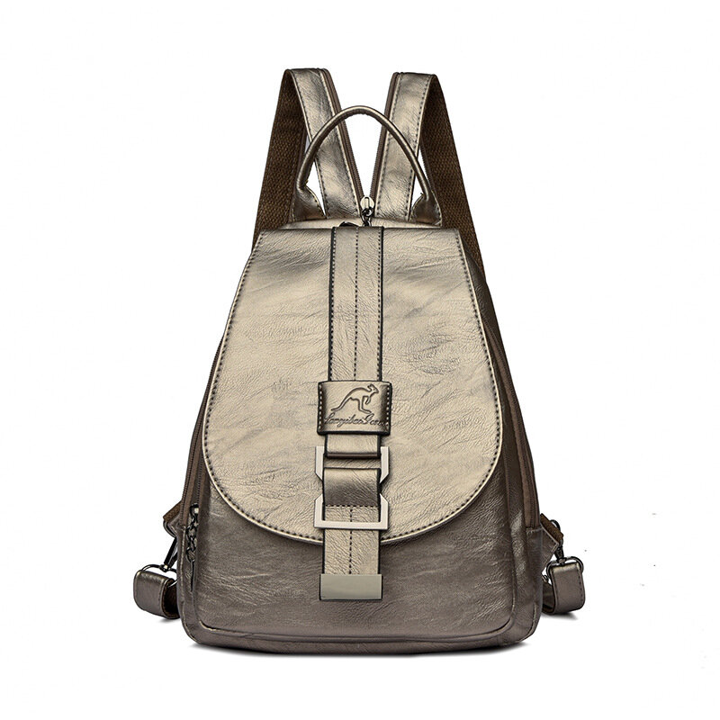 2025 Backpack Women's Two-Purpose Personalized Small Backpack Trendy Korean Soft Leather Front Shoulder Bag Multi-Purpose Travel Chest Bag