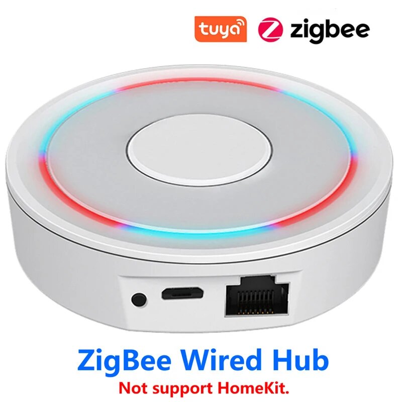 Шлюз HomeKit ZigBee Hub Умный дом Беспроводной/Проводной мост Tuya Smart Life Совместим с Apple iPhone Siri Alexa Google Home-Проводной Zigbee Hub