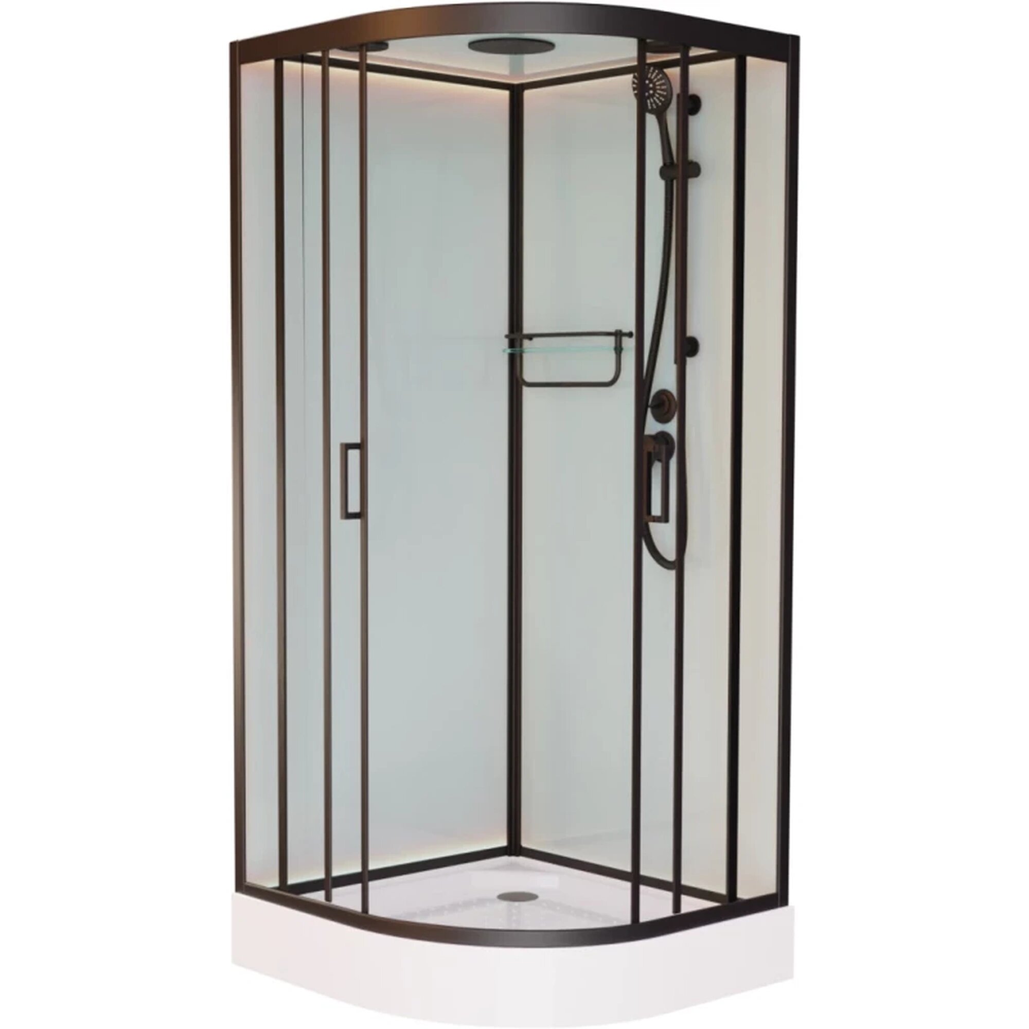 Душевая кабина 110x110x220 см Frank F410 Black 140144 прозрачное