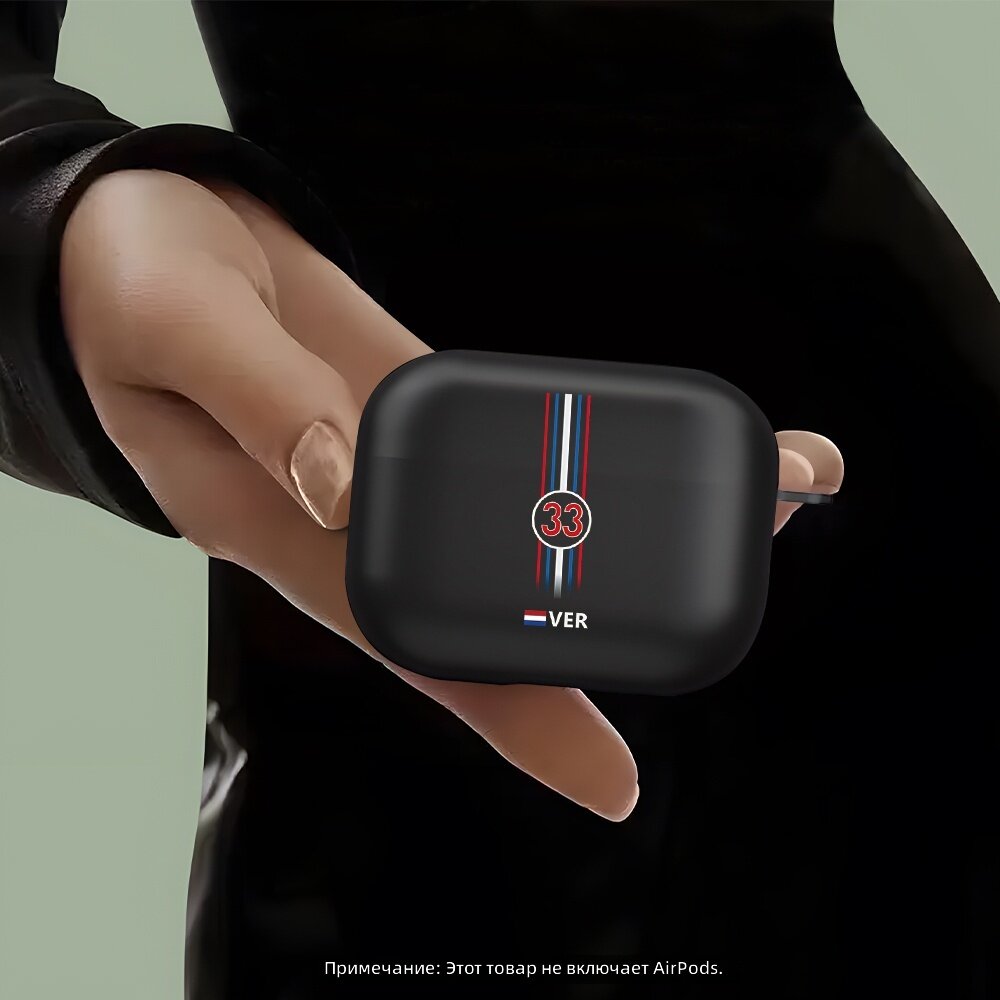 Чехол для наушников AirPods 4, ударопрочный, с цифровым рисунком, черный