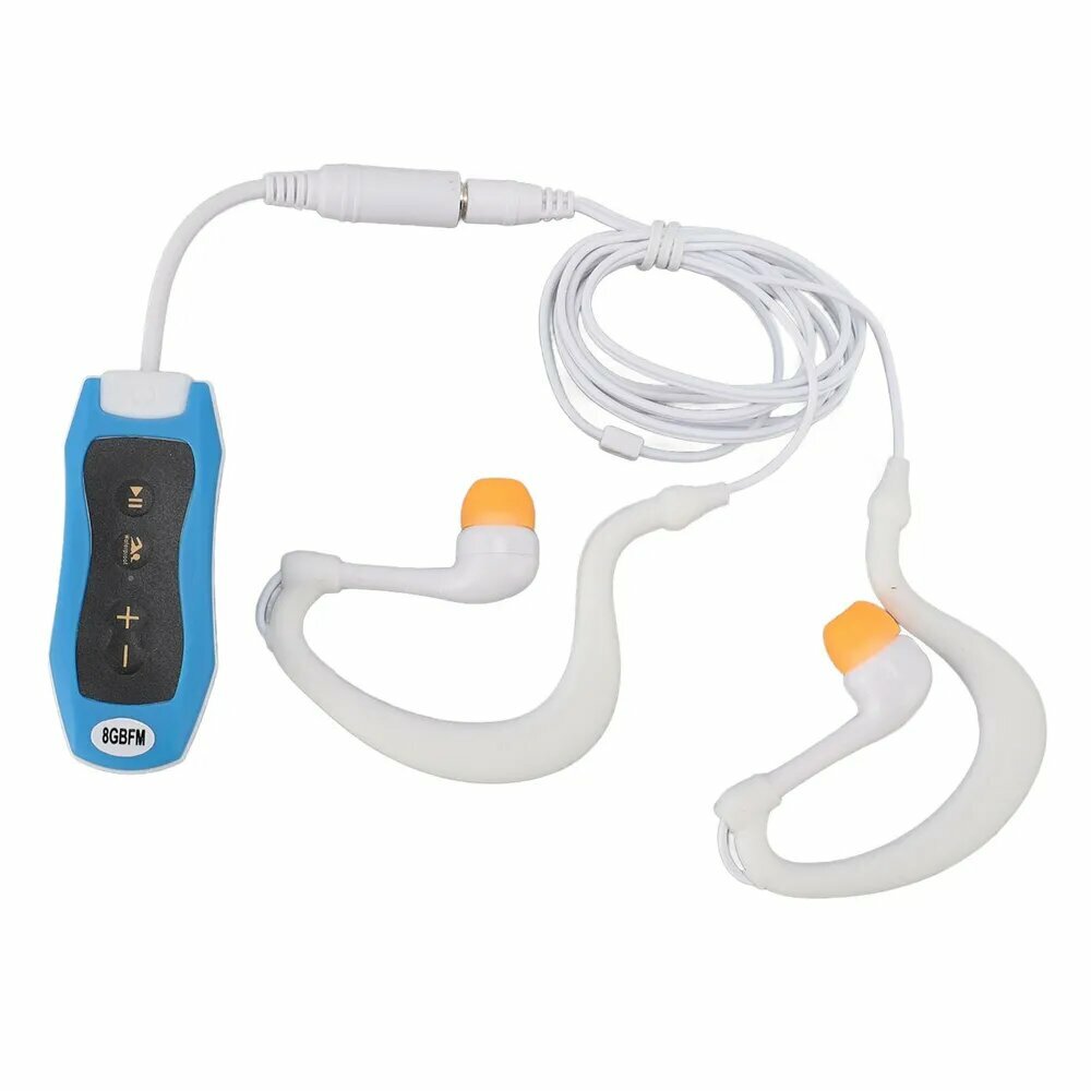 MP3-плеер, влагозащитный IPX8, перезаряжаемый, с USB2.0, музыкальный плеер с водонепроницаемыми наушниками для плавания, дайвинга и бега, синий, 8 ГБ