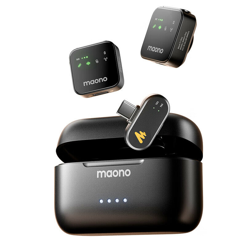 Maono T1Plus беспроводной лавалерный микрофон с двойной шумоподавлением и зарядным кейсом для профессиональной записи