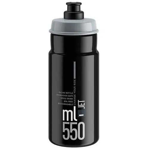 Фляга Elite JET BLACK GREY LOGO 550 мл, 0190403