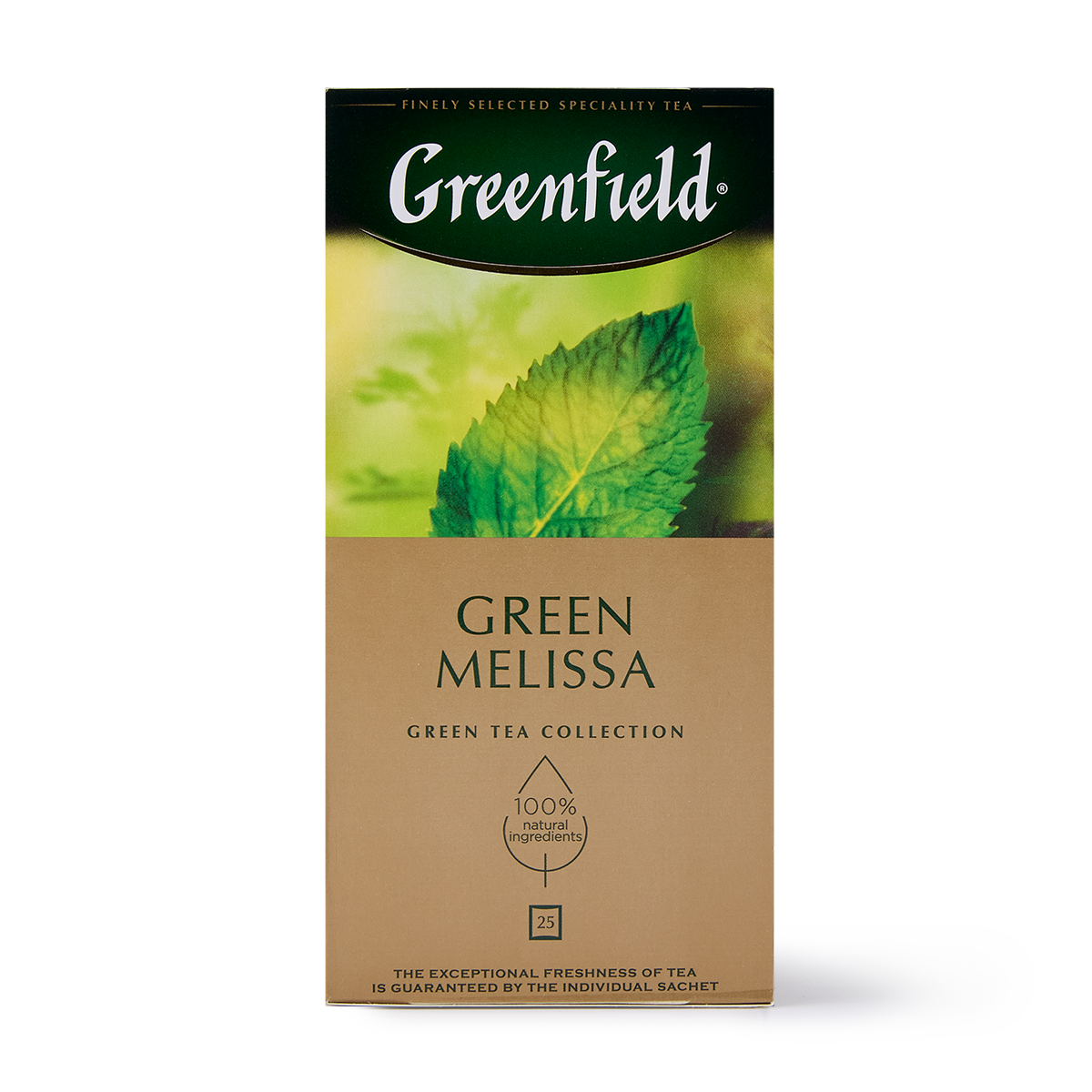 Чай Greenfield Green Melissa, зеленый, 25 пакетиков в упаковке, 38 г