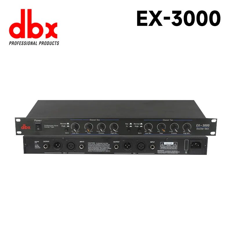 DBX EX-3000 профессиональный усилитель для использования в сценических KTV-студиях; позволяет улучшить качество голоса, поддерживает многоканальный вход и выход сигналов.