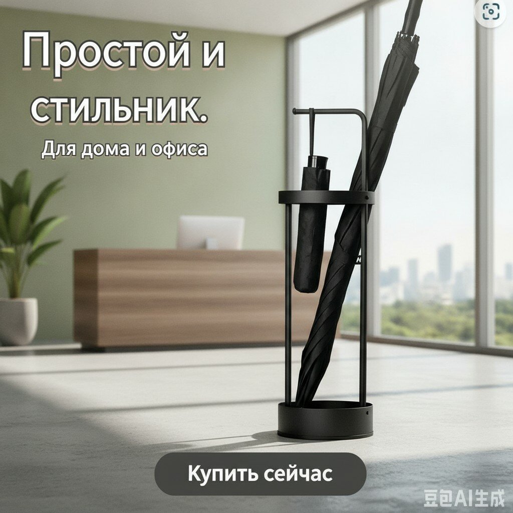 Зонтница напольная металлическая подставка для длинных и складных зонтов с дренажным поддоном для прихожей офиса
