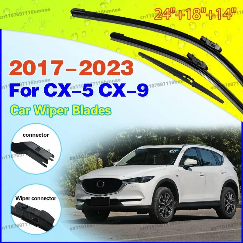 Комплект передних и задних дворников для Mazda CX-5 CX-9 CX5 CX9 MK2 2023 2022 2021 2020 2019 2018 2017 24" 18" 14"