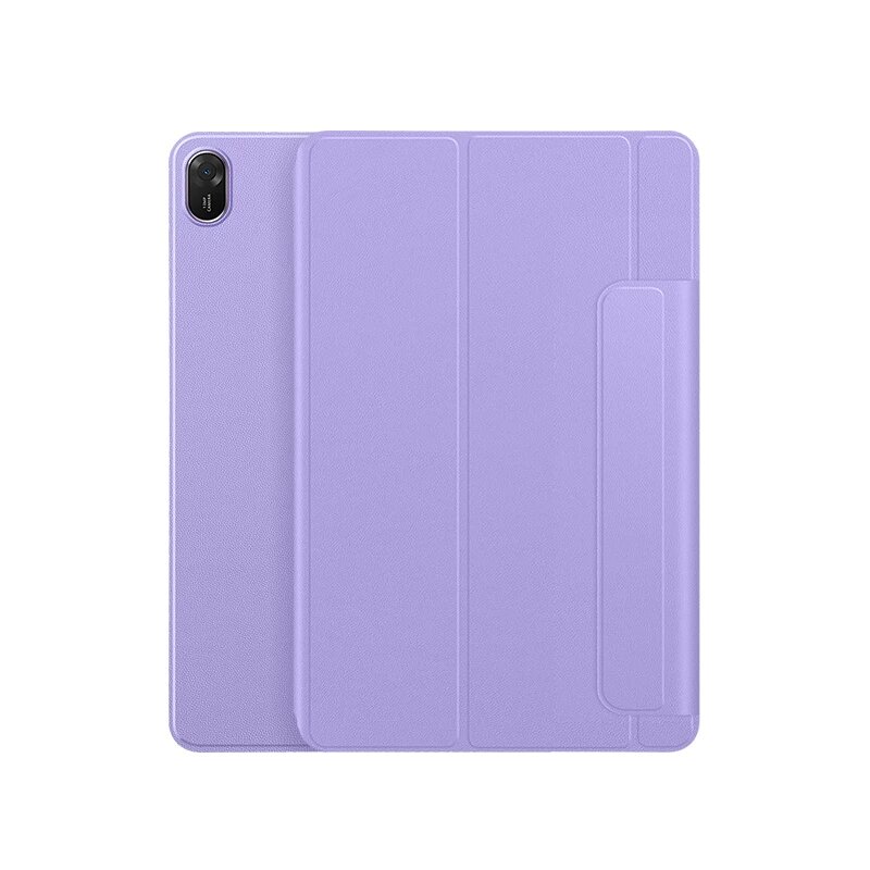 Смарт-чехол из кожи для Huawei MatePad 11.5 дюймов с магнитной застежкой, цвет Перья Пурпурный, в комплекте защитное