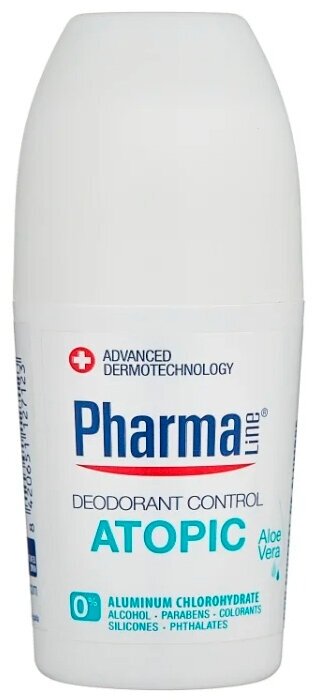 HERBAL Шариковый дезодорант для сухой и чувствительной кожи Pharmaline Atopic, 50 мл