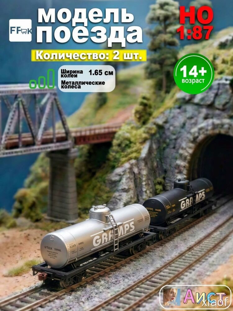 Набор моделей вагонов поездов HO 1:87 2 предмета из европейского сплава