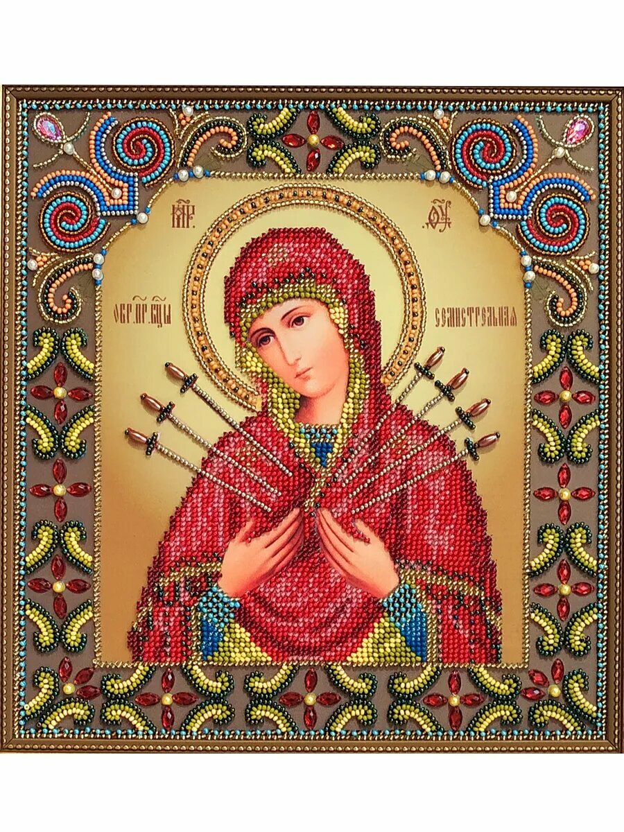 Набор для вышивки бисером Galla Collection "Икона Семистрельная", 24x26см