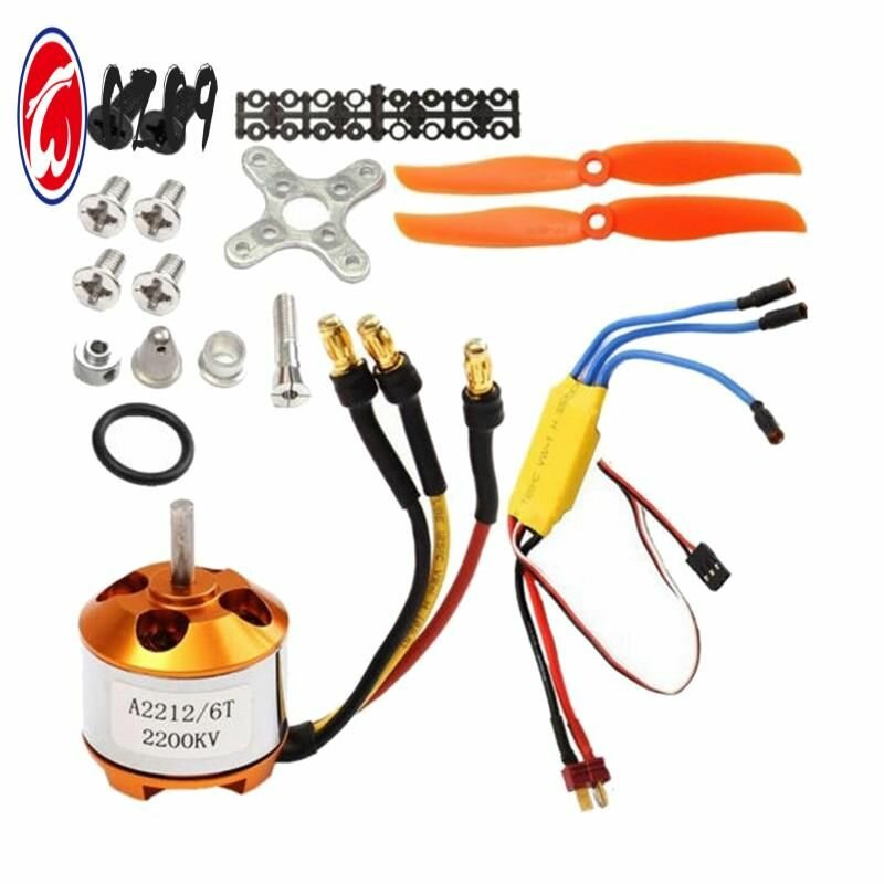 2212 2200KV двигатель + 30A ESC 6035 пропеллер комплект электродвигателя совместим с защиты пропеллера радиоуправляемого двигателя самолета авиамодельный мотор-комплект для RC самолета