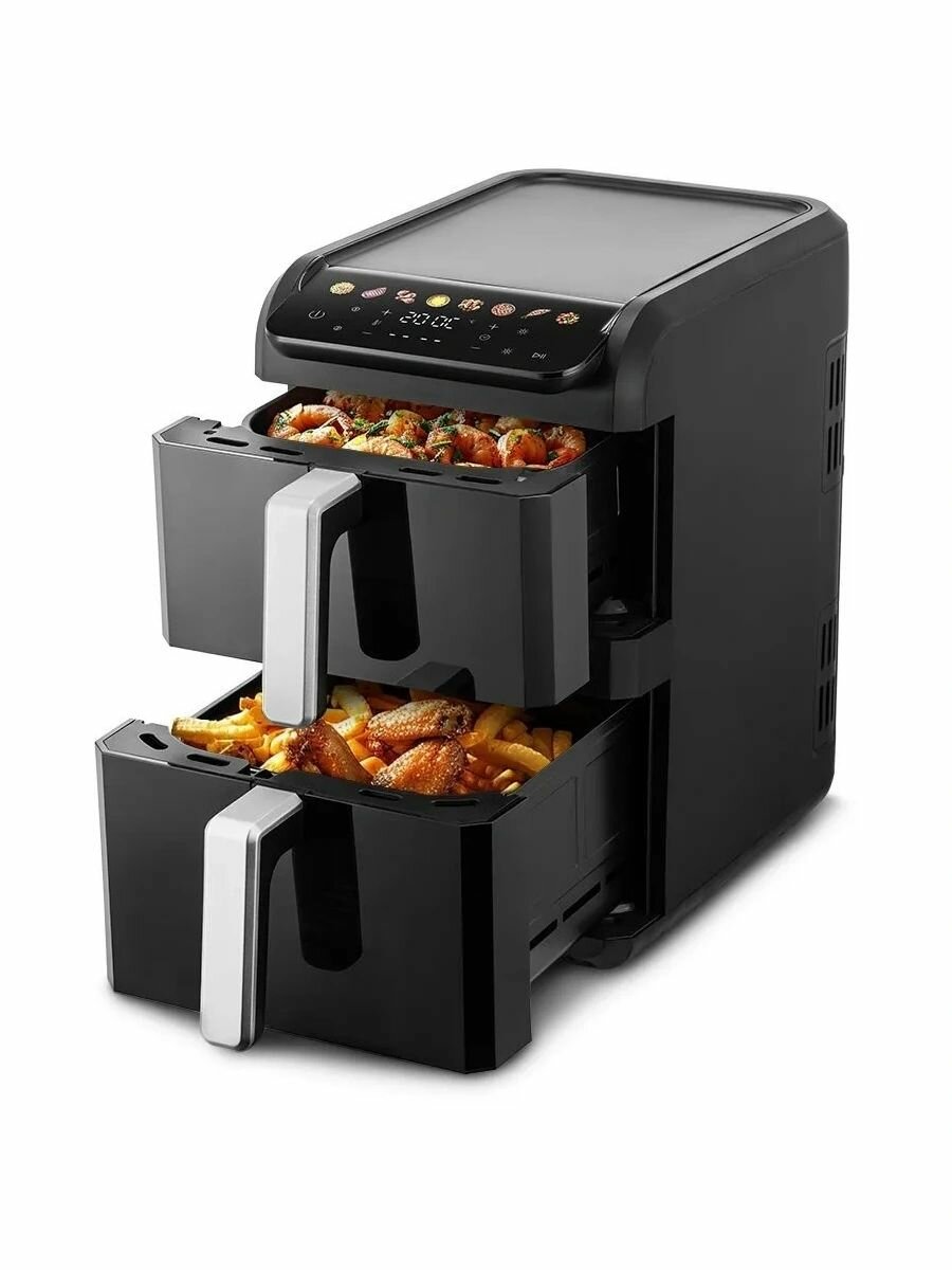 Аэрогриль Kitfort КТ-8158 10л 2700Вт черный AirGril Kitfort КТ-8158 10L 2700W black