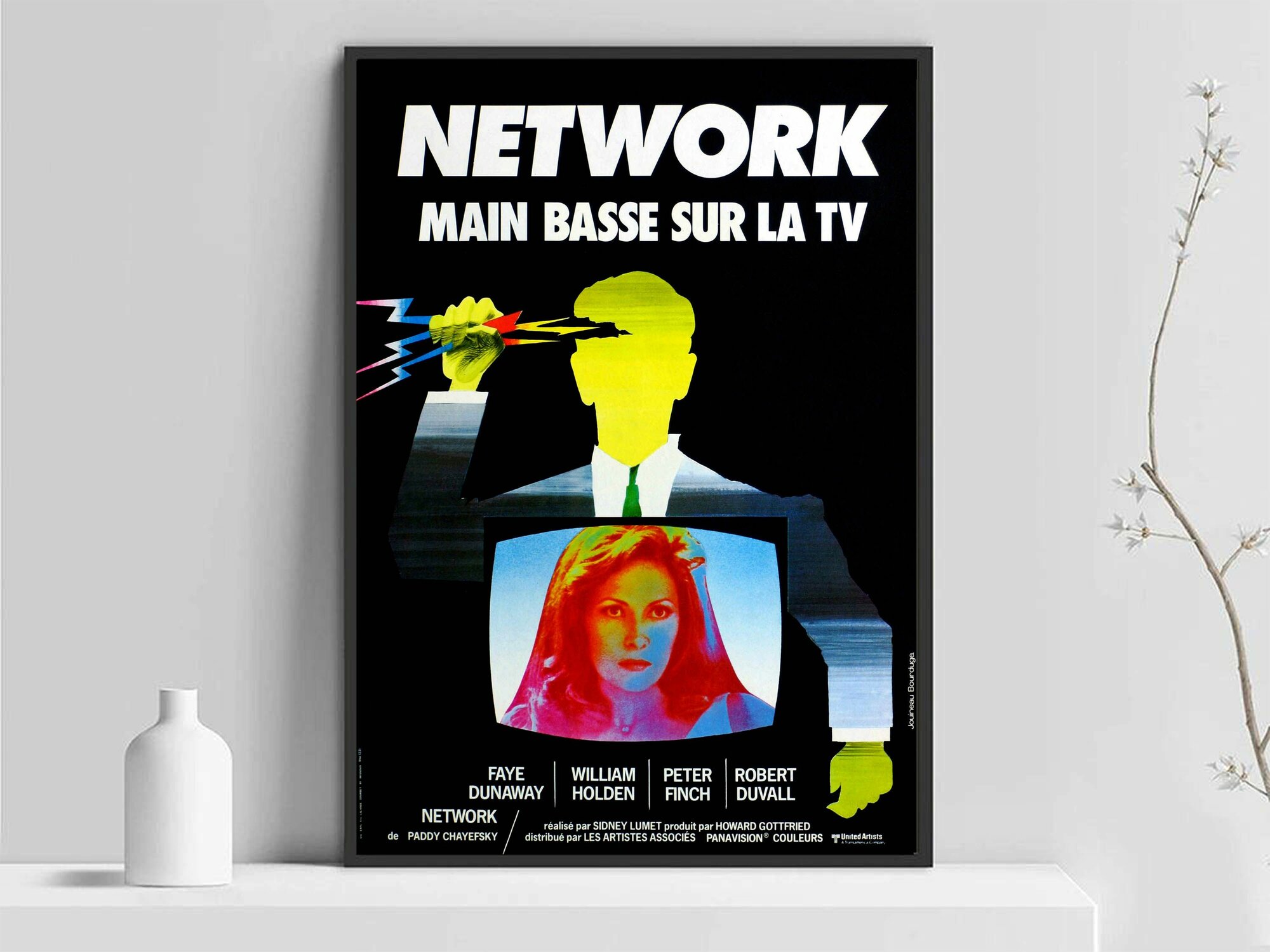 Киноплакат "Телесеть " 1976, размер A2 см. Ретро постер Network - "Лучшие фильмы все времен - Классика кино"
