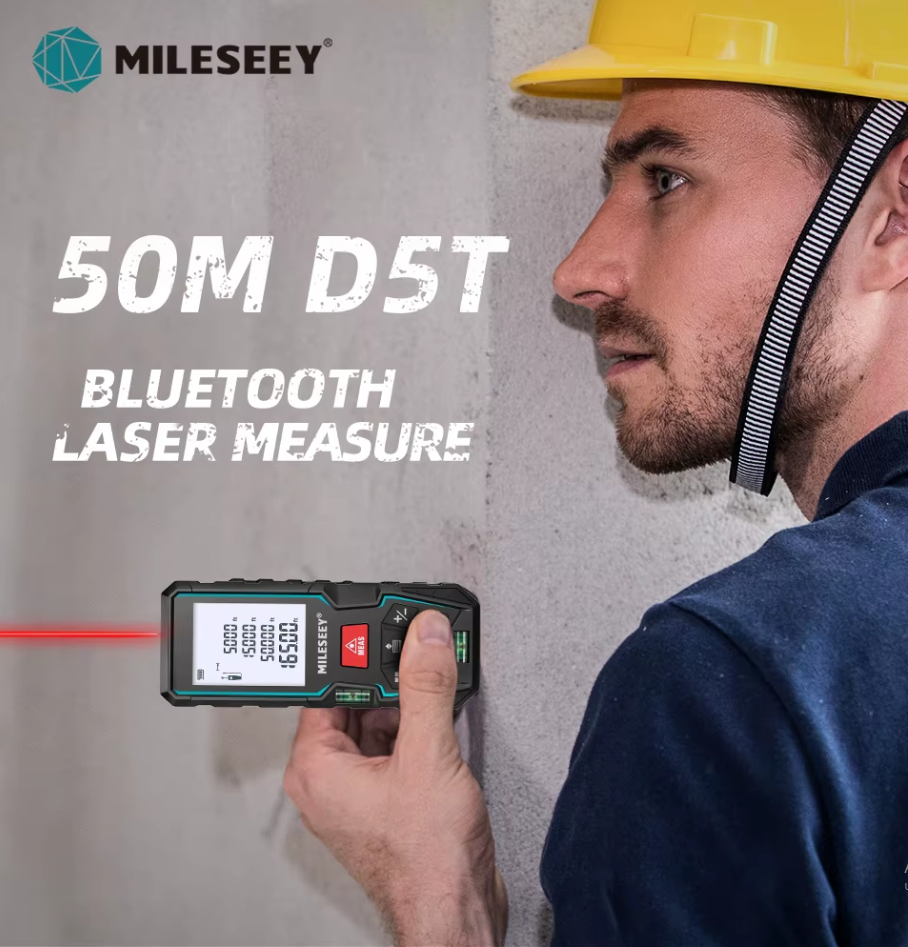 Дальномер Mileseey D5T лазерная рулетка 50м с Bluetooth, Приложение + Чехол, Гарантия 6 мес