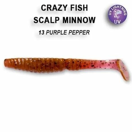 Силиконовые приманки Crazy Fish Scalp minnow 3.2" 7-80-13-4, креветка, 5 шт. Приманка для рыбалки, 80 мм.