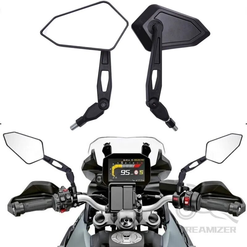 Зеркала заднего вида M10 для мотоциклов Honda, Yamaha, Kawasaki, Suzuki, Maverick, Booster, скутеров, эндуро
