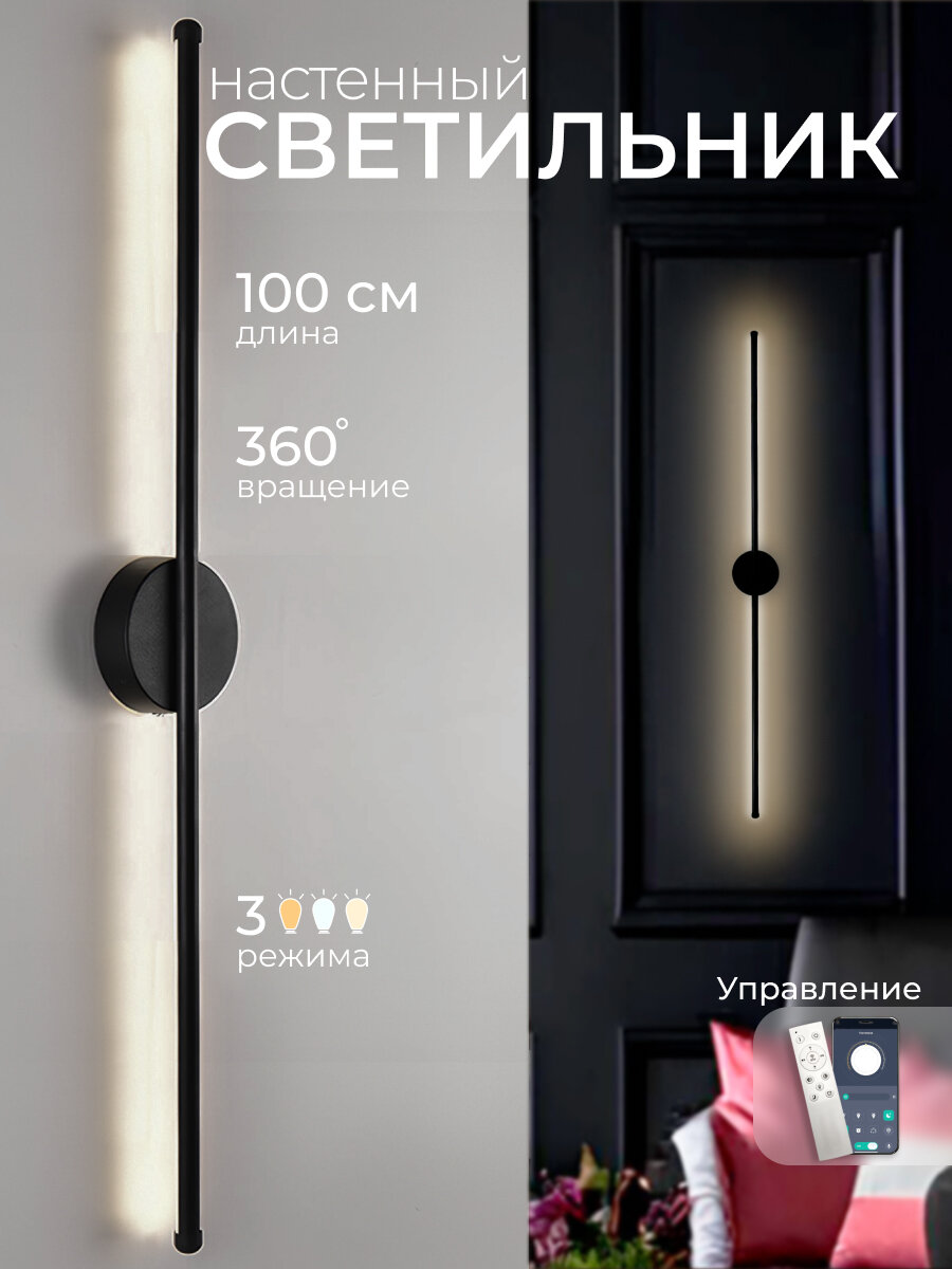 Светильник KIMDOM, настенный, светодиодный, универсальный, с пультом, IP33