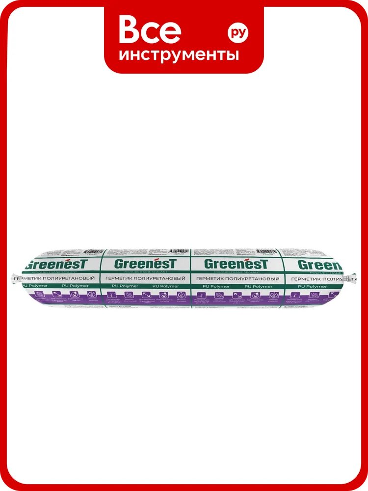 Герметик гибридный полиуретановый GreenesT PU, серый (RAL 7016), 600 мл 610207016