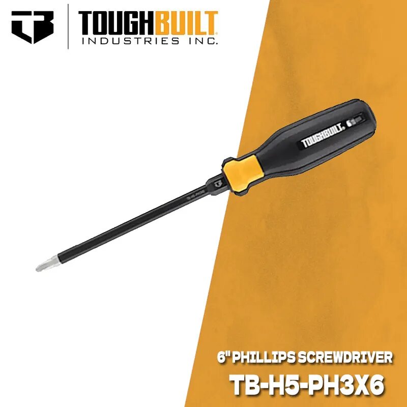 Крестовая отвертка ToughBuilt TB-H5-PH3X6, Phillips PH3 6 дюймов, профессиональная магнитная