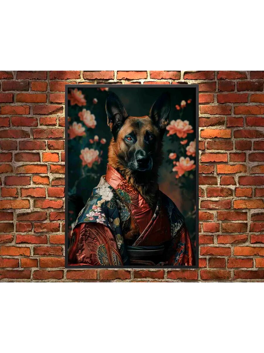 Бельгийская собака Малинуа Самурай 2, Плакат 30x42см