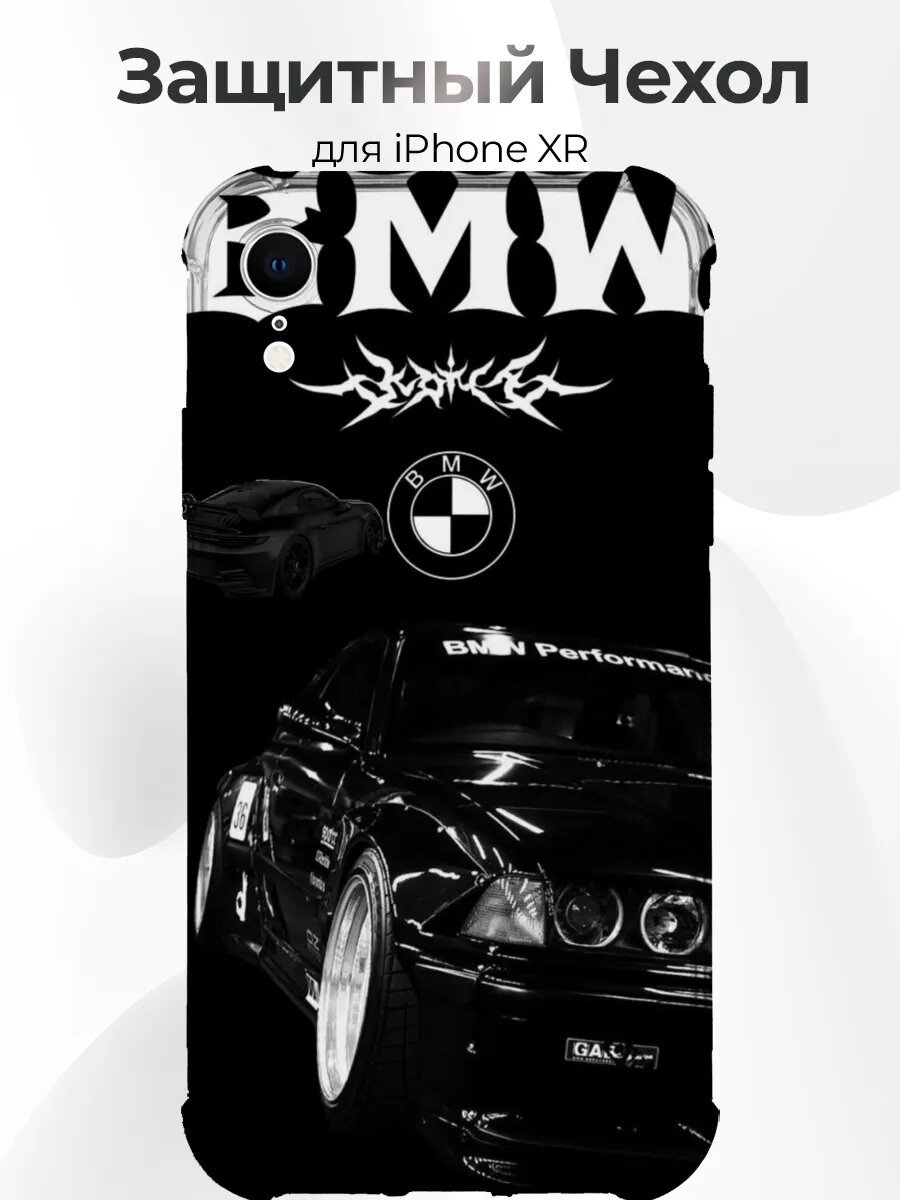 Чехол на iPhone XR черная BMW E34 бункер
